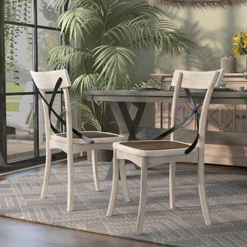 August Grove® Stathelle Cross Back Side Chair | Wayfair