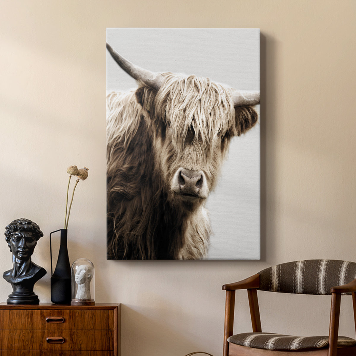 Union Rustic Highland Portrait I -Custom Wrapped Gallery Cavas | Wayfair