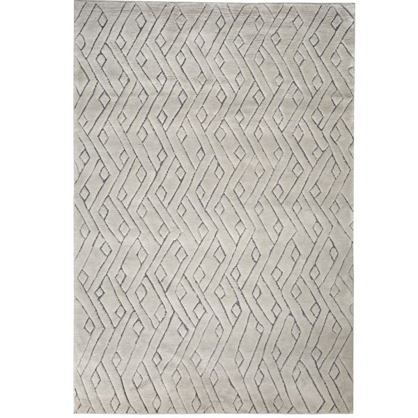 Amigos de Hoy Rebel Geometric Handmade Hand-Knotted Rectangle 6'7" x 9 ...