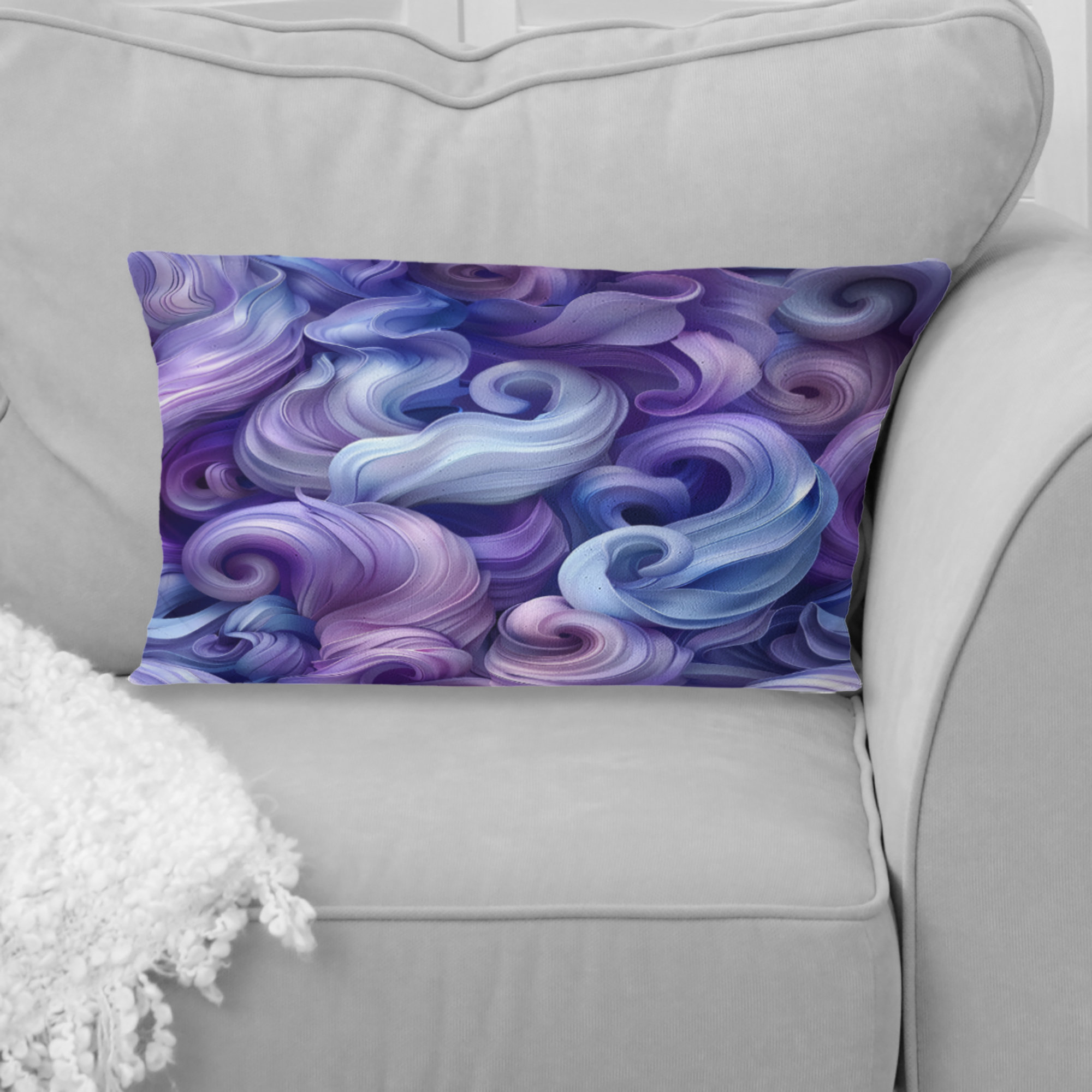Design Art Lavender Fluid Dreams II - Modern Lumbar Pillow | Wayfair