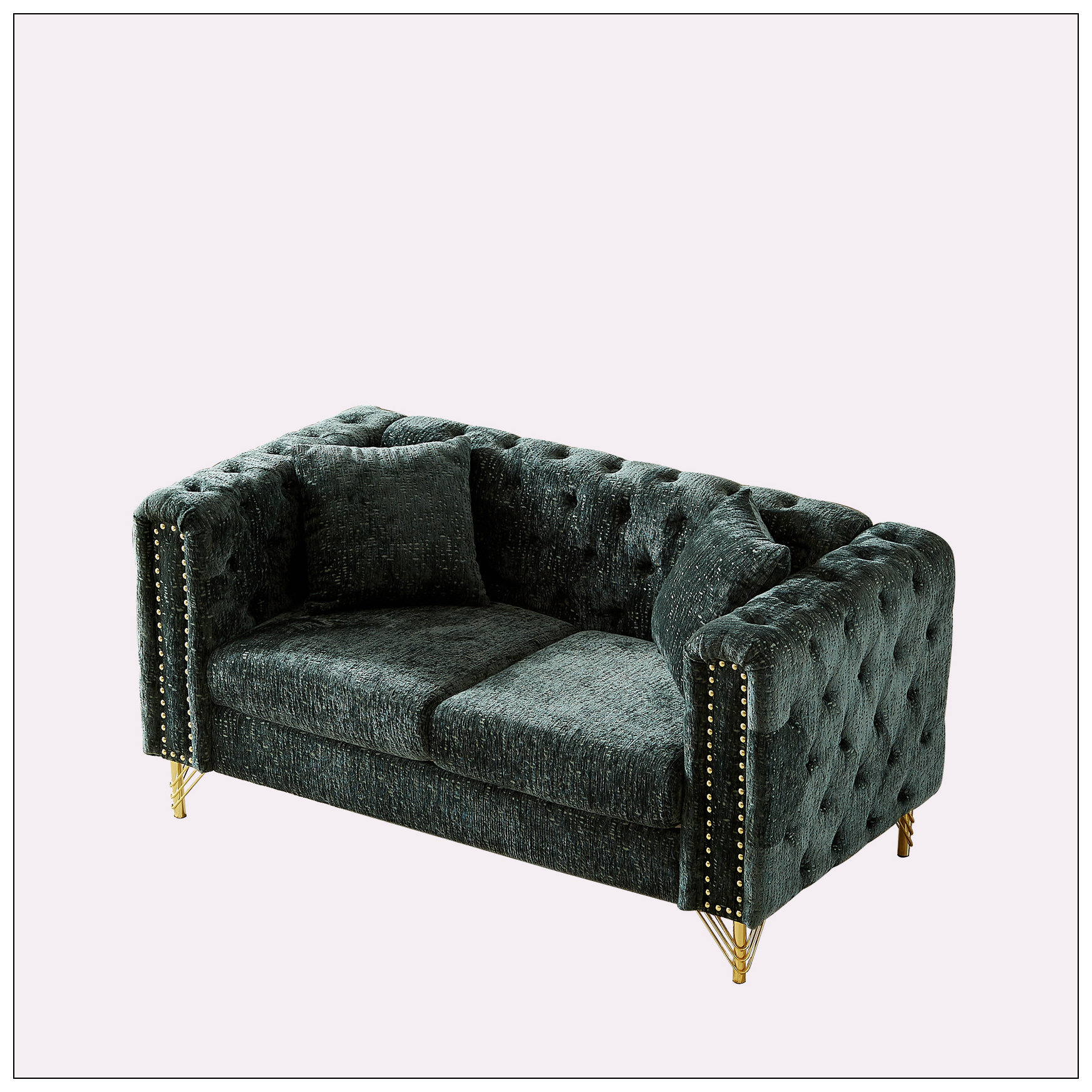 Mercer41 Chenille Pull Buckle Design Sofa | Wayfair