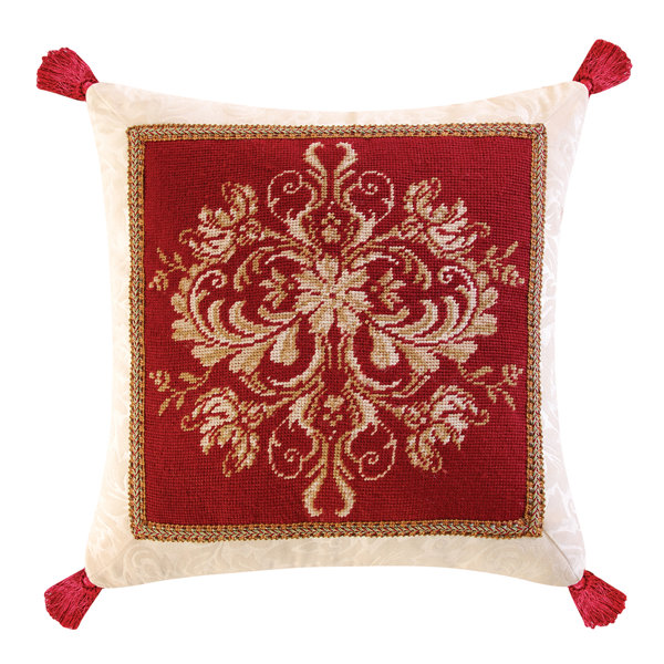 C&F Home Colonial Williamsburg Windsor Berry Needlepoint Pillow | Wayfair