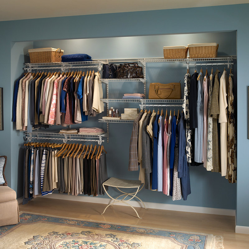 ClosetMaid ShelfTrack 84" W - 120" W Closet System Starter Kit ...
