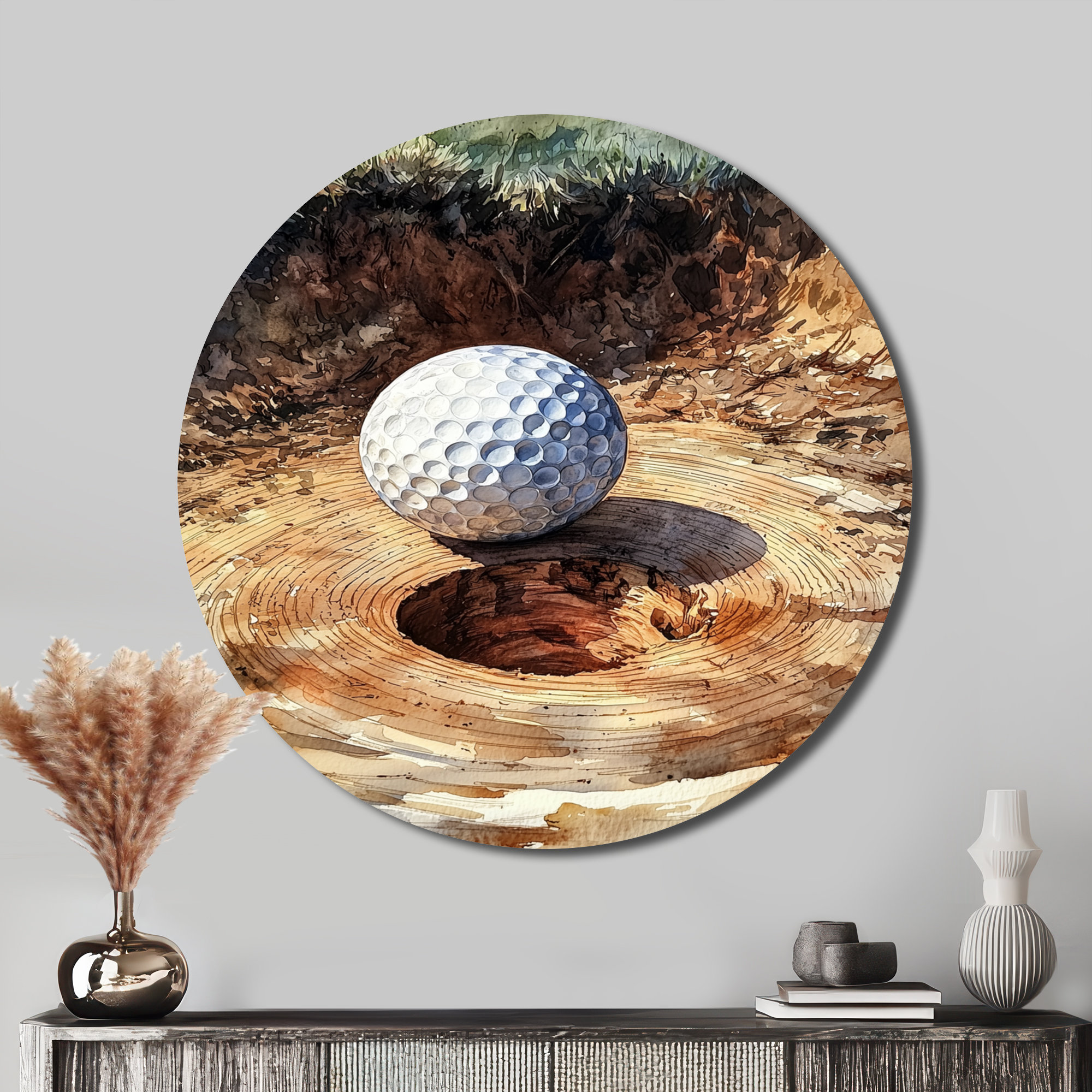 Winston Porter Abstract Golf Ball At The Wooden Slide - Golf Round ...