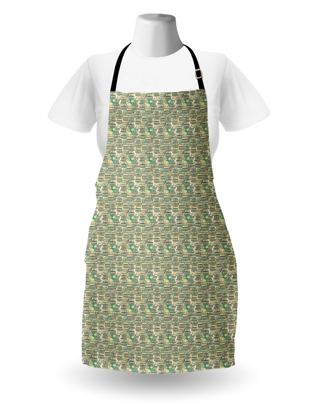 Bungalow Rose Book Lover Apron Unisex Stacks of Books Coffee Adult Size ...