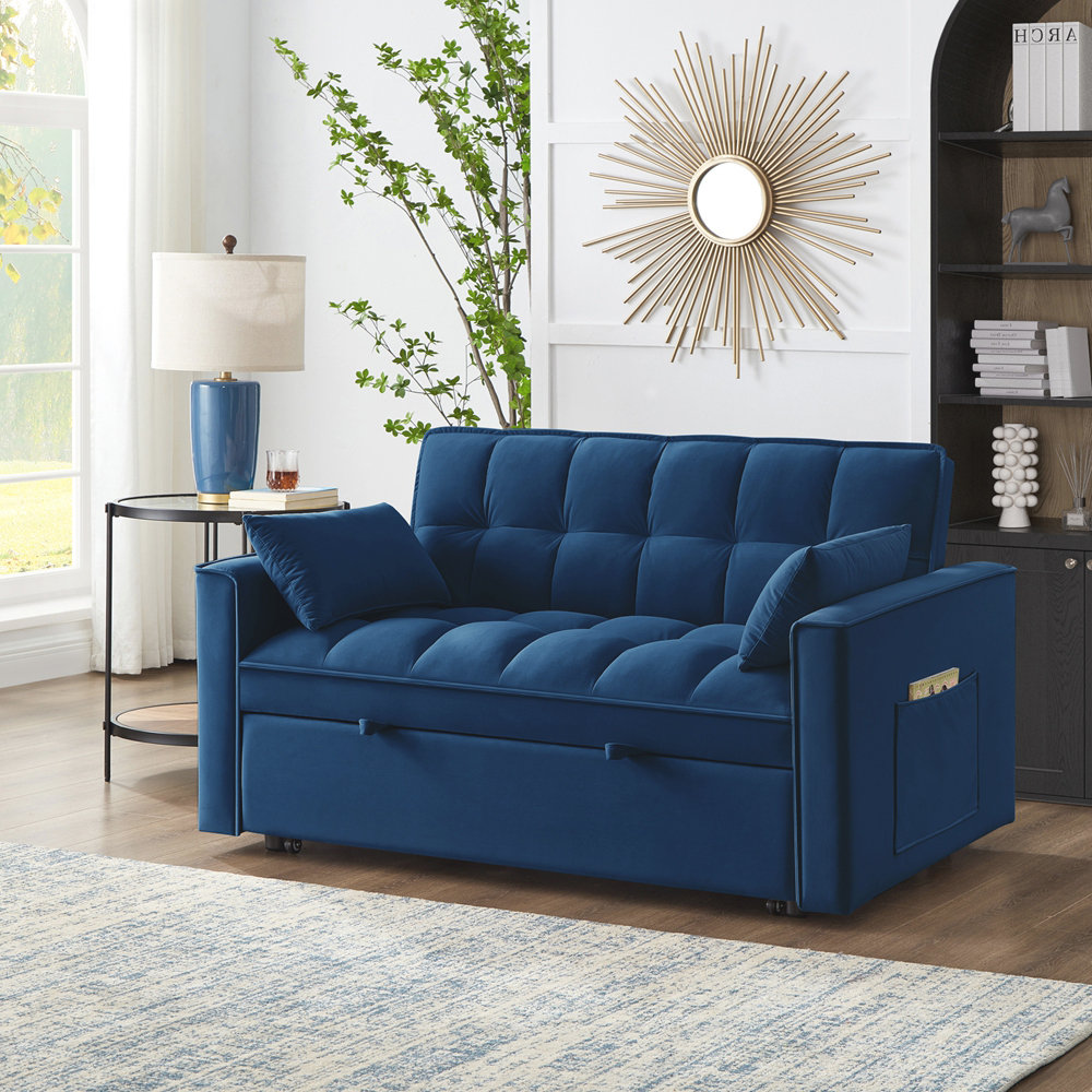 House of Hampton 4 in1 Loveseat Sofa Bed Tufted Pull-out Sofa Bed ...