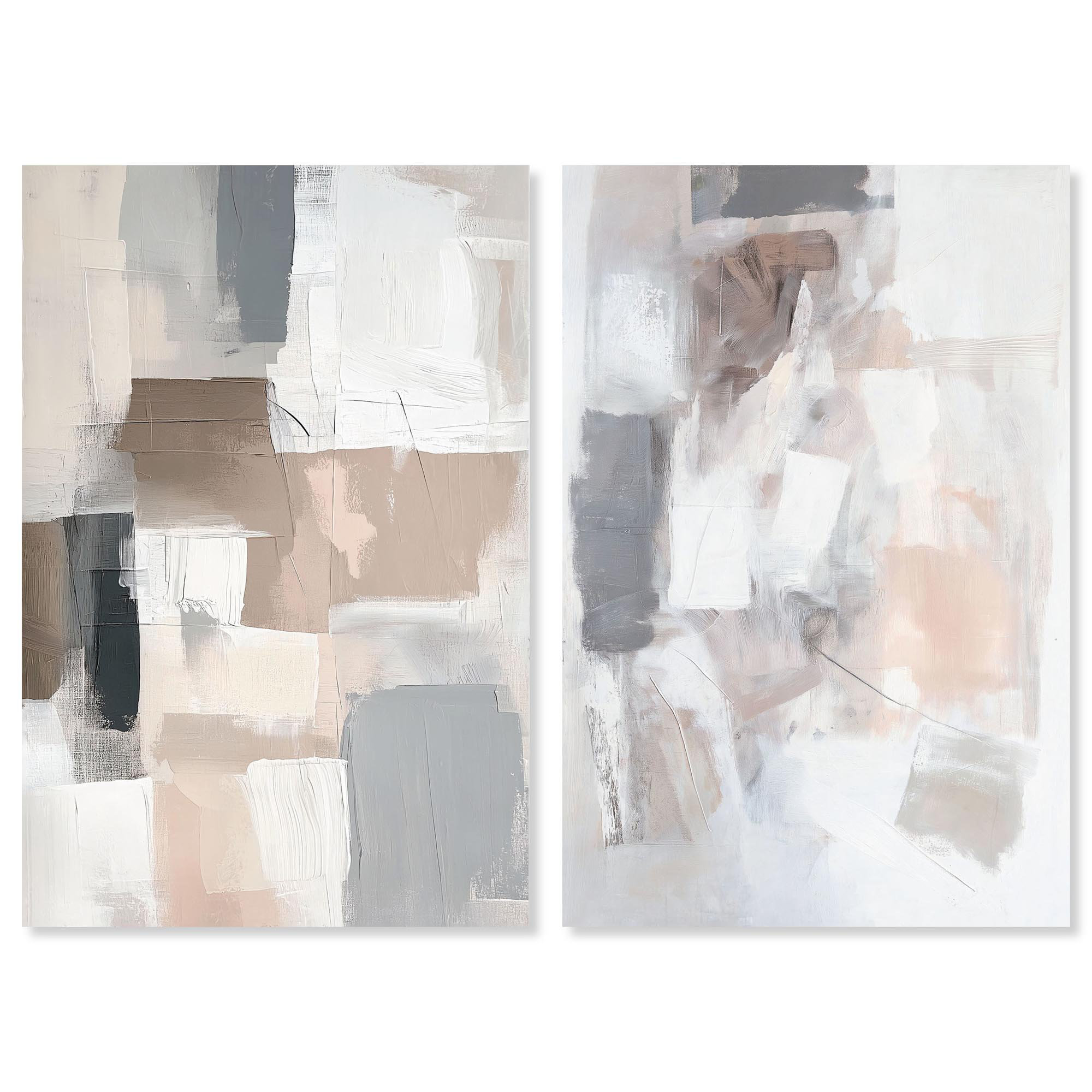 Orren Ellis Granite Abstracts Set Canvas Set of 2 Minimal Abstract by ...