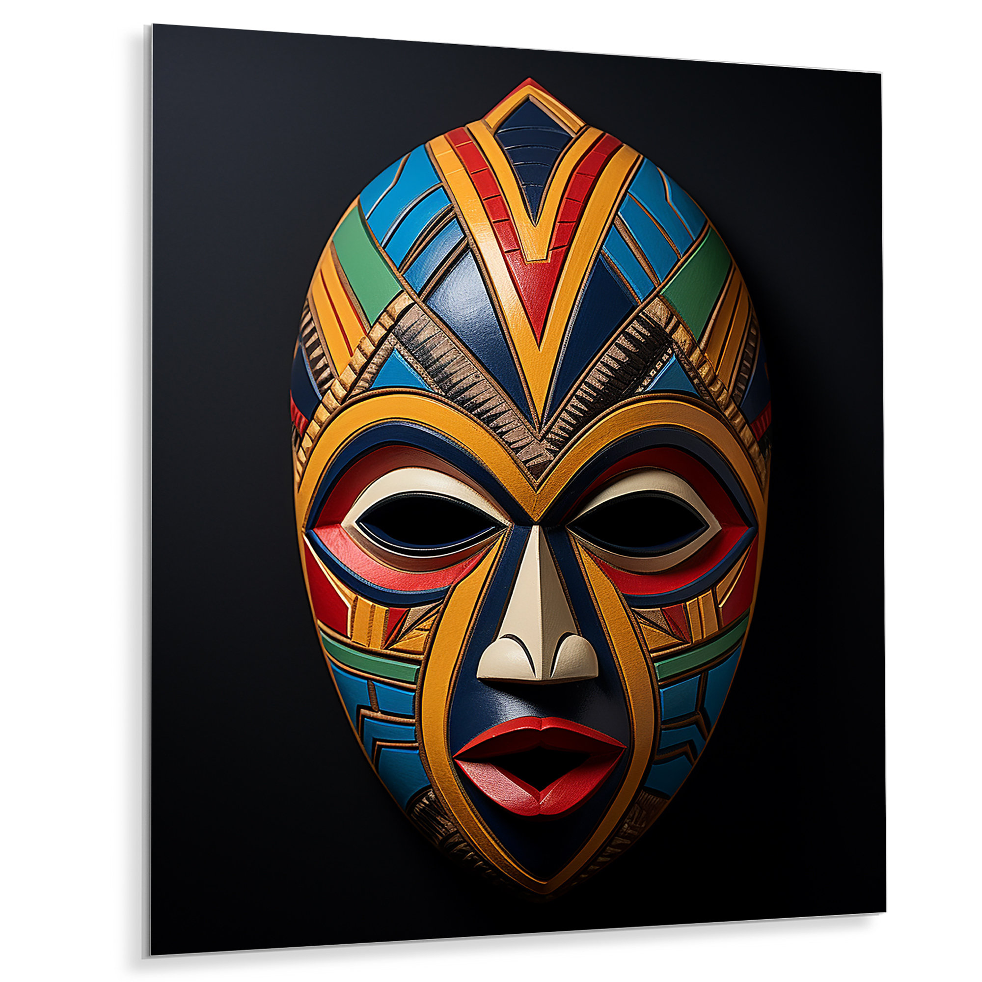 Bungalow Rose African Tribal Akan Mask I Metal Wall Art Living Room ...
