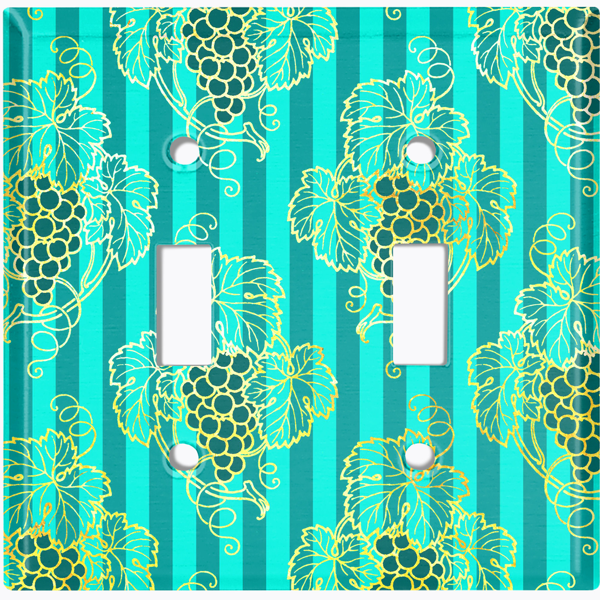 WorldAcc Metal Light Switch Plate Outlet Cover (Damask Yellow Grapes ...