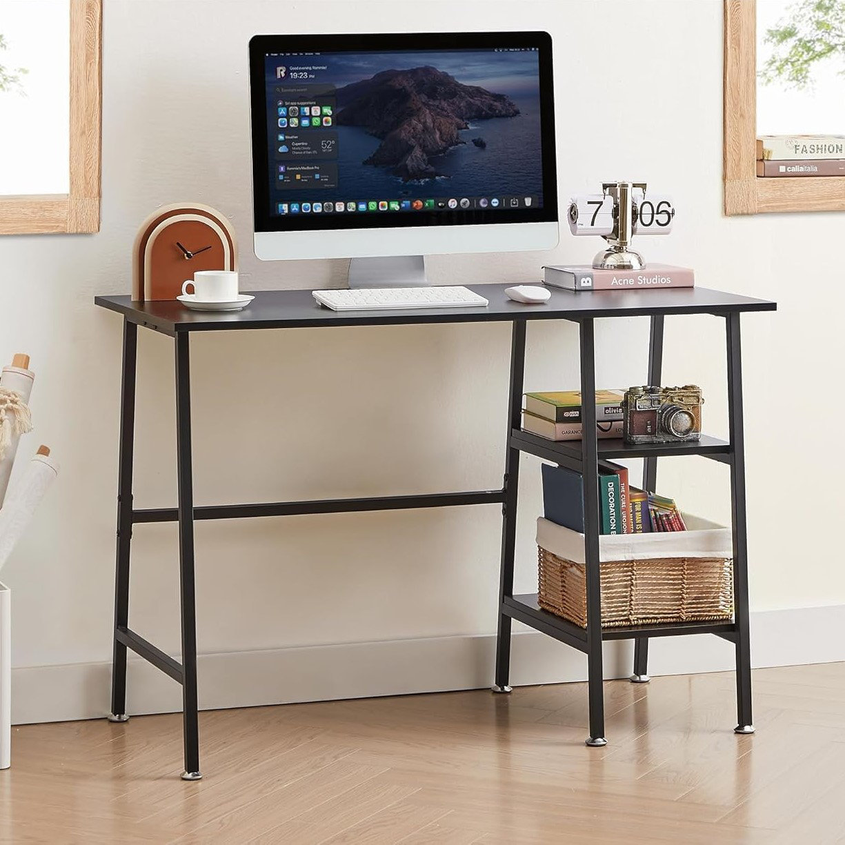 George Oliver 43 Inch Wooden Computer Desk Writing Study Work Office ...