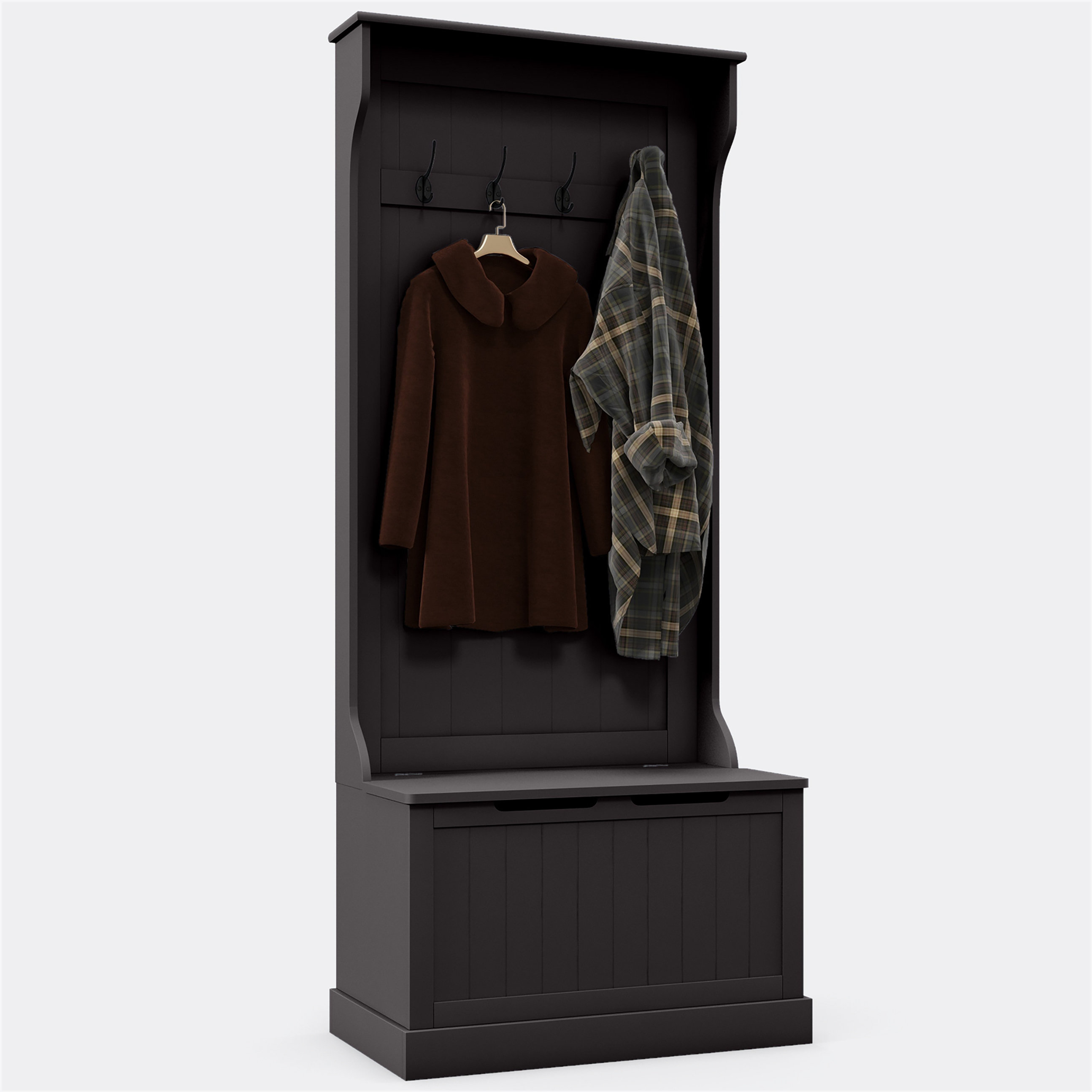 Red Barrel Studio® 28" 3-In-1 Entryway Hall Tree with Storage Bench ...