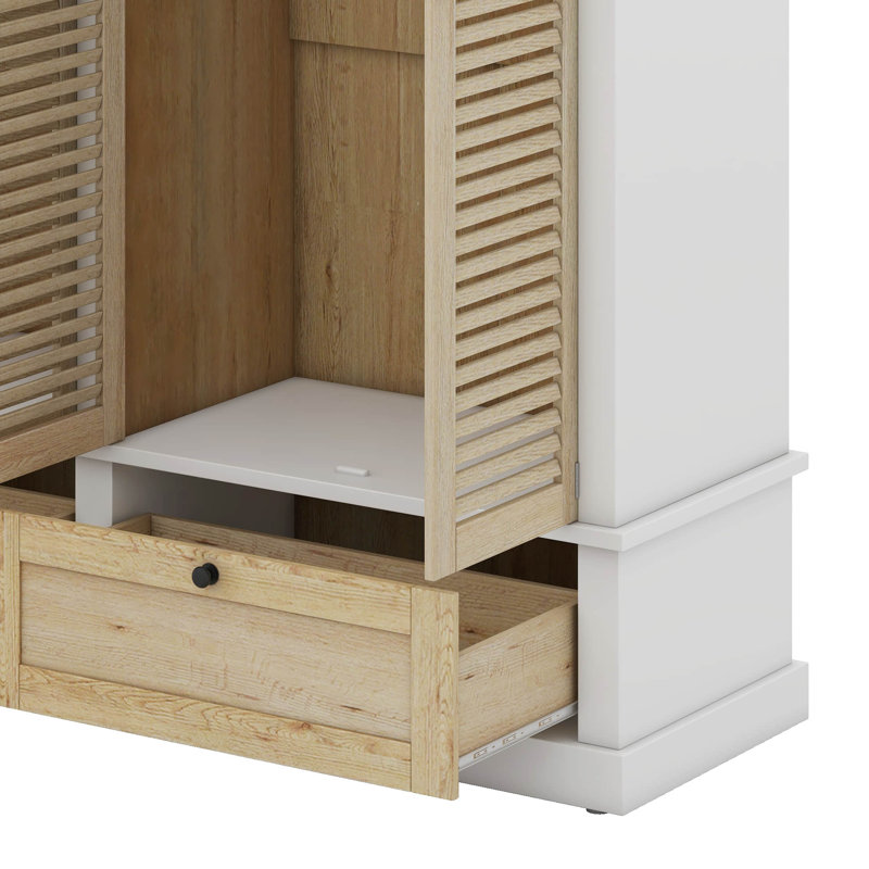 Cosmic 4 Shutter Door Wardrobe Armoire Closet With 2 Drawers | Wayfair
