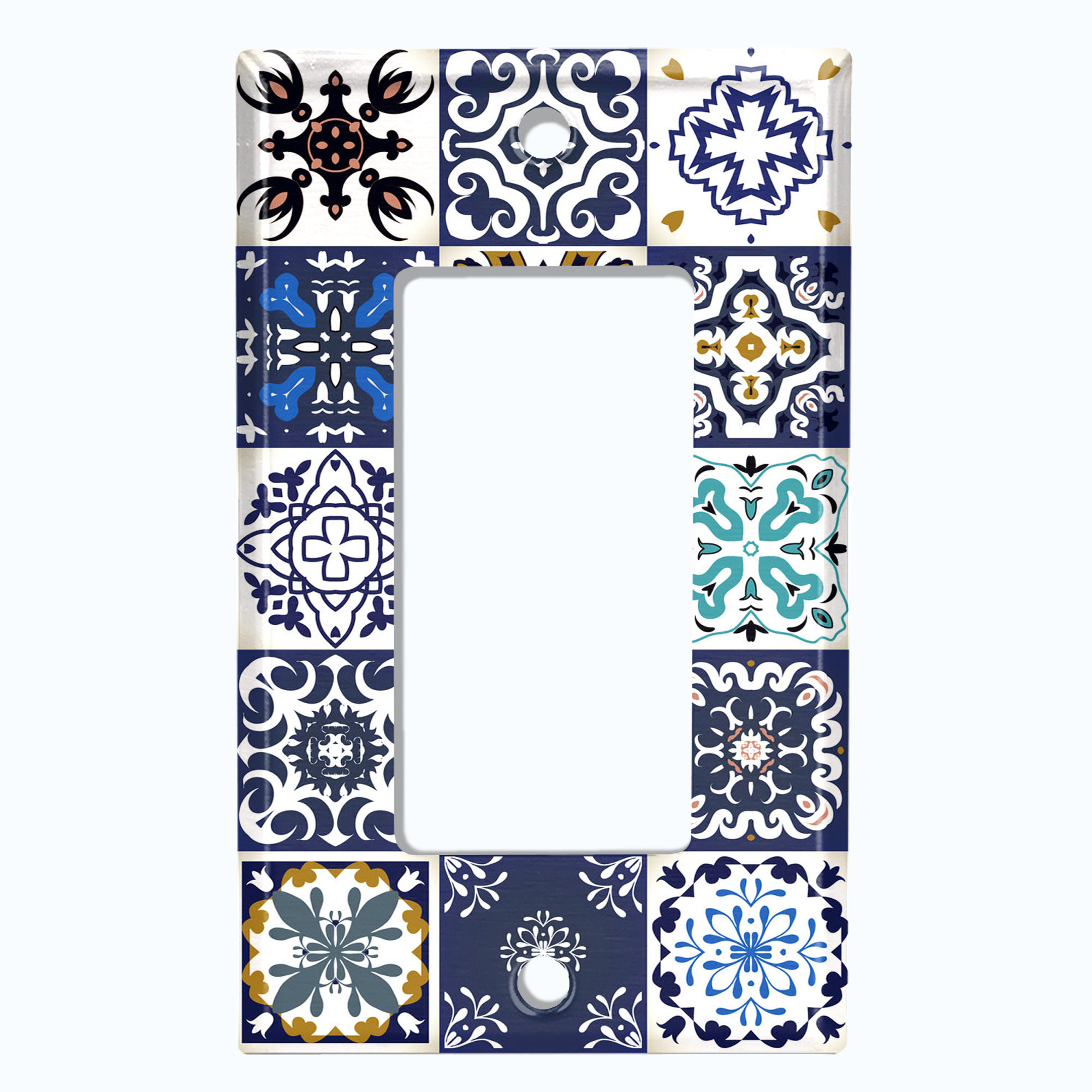 WorldAcc Vintage Colourful Pattern 1-Gang Rocker Wall Plate - Wayfair ...