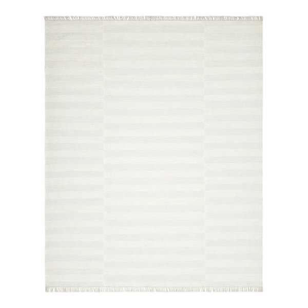 AllModern Reva Striped Handwoven Wool/Cotton Ivory Area Rug & Reviews ...