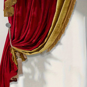 Rosdorf Park American Thick Velvet Red High-end Curtain Fabric Finished ...