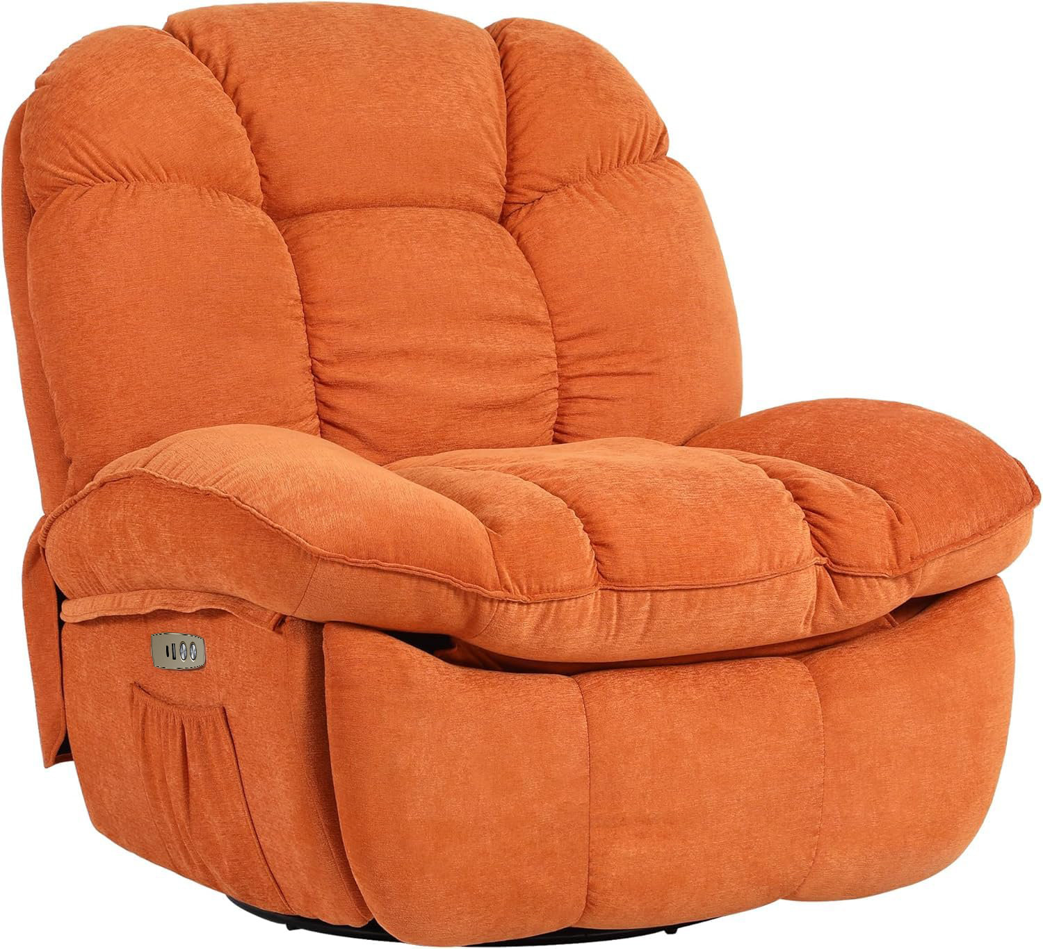 Ebern Designs Swivel Zero Gravity Recliner Chair With Massage & Heat ...