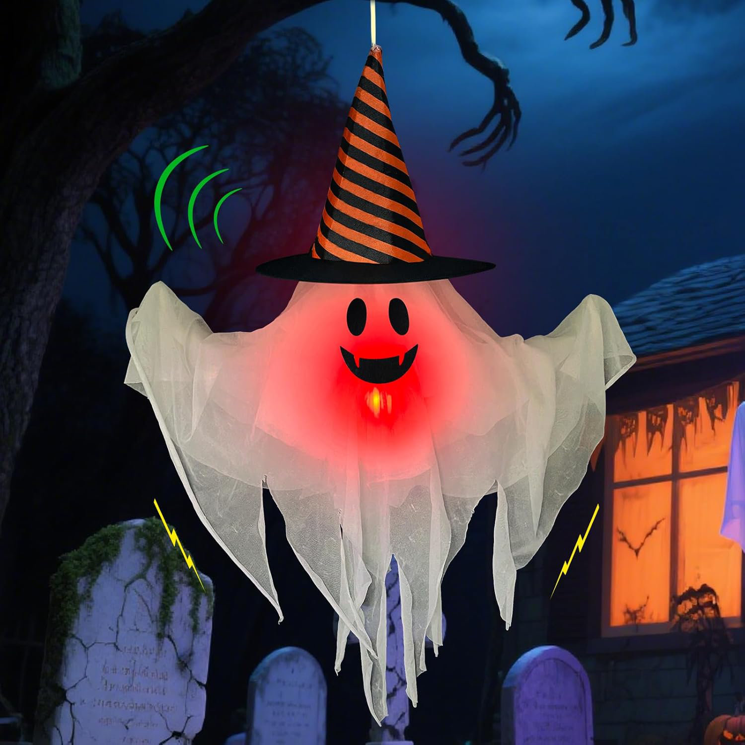 The Holiday Aisle® Sound Activated Light Up Halloween Animatronics ...