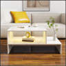 Ivy Bronx Unique Architectural Shape Coffee Table with Open Storage ...