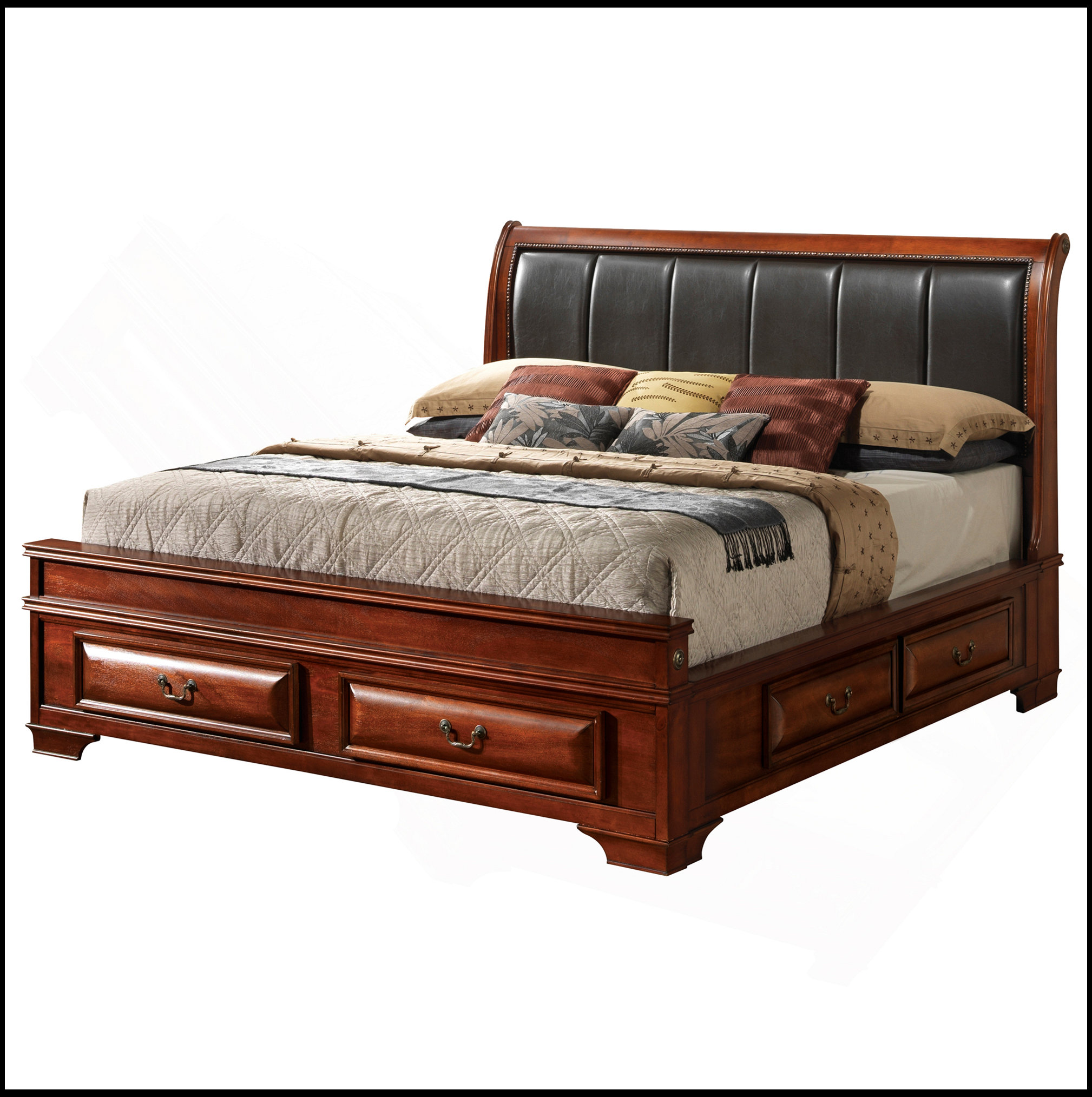 Canora Grey Full Storage Sleigh Bed With Sturdy Construction And ...
