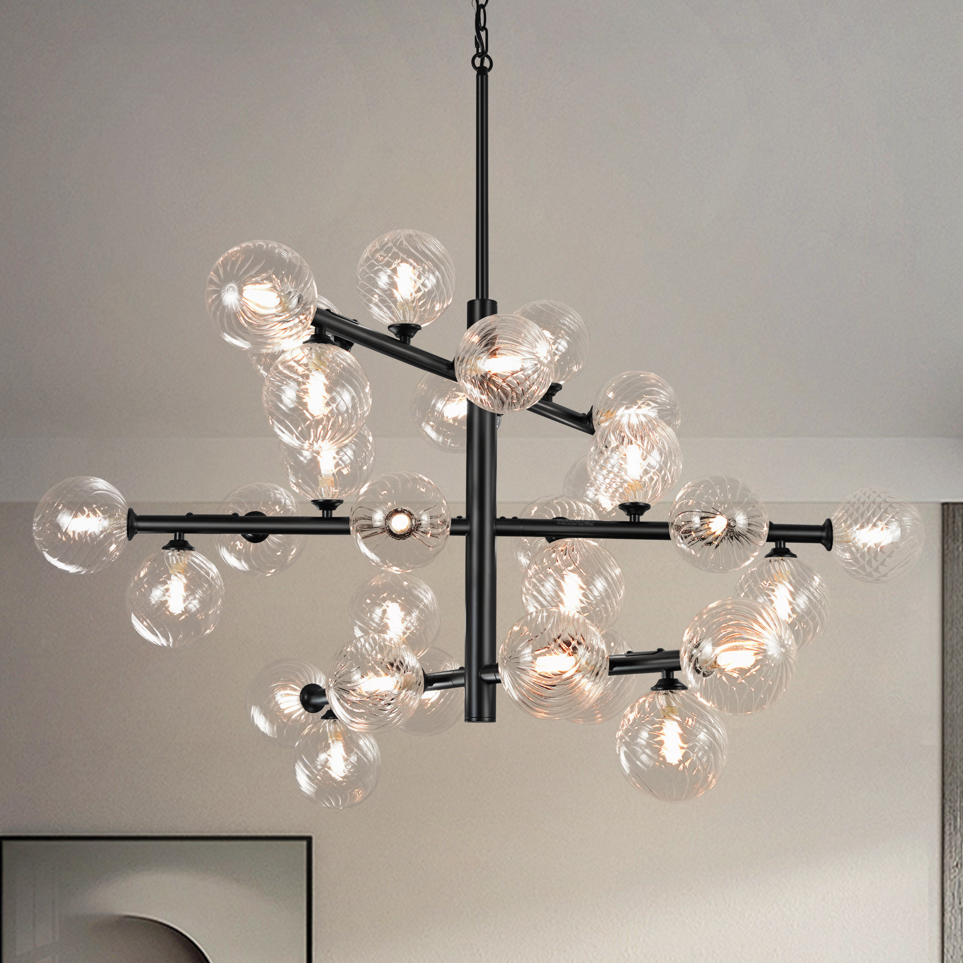 George Oliver 30-Light Dimmable Sputnik Light Fixture Mid Century ...