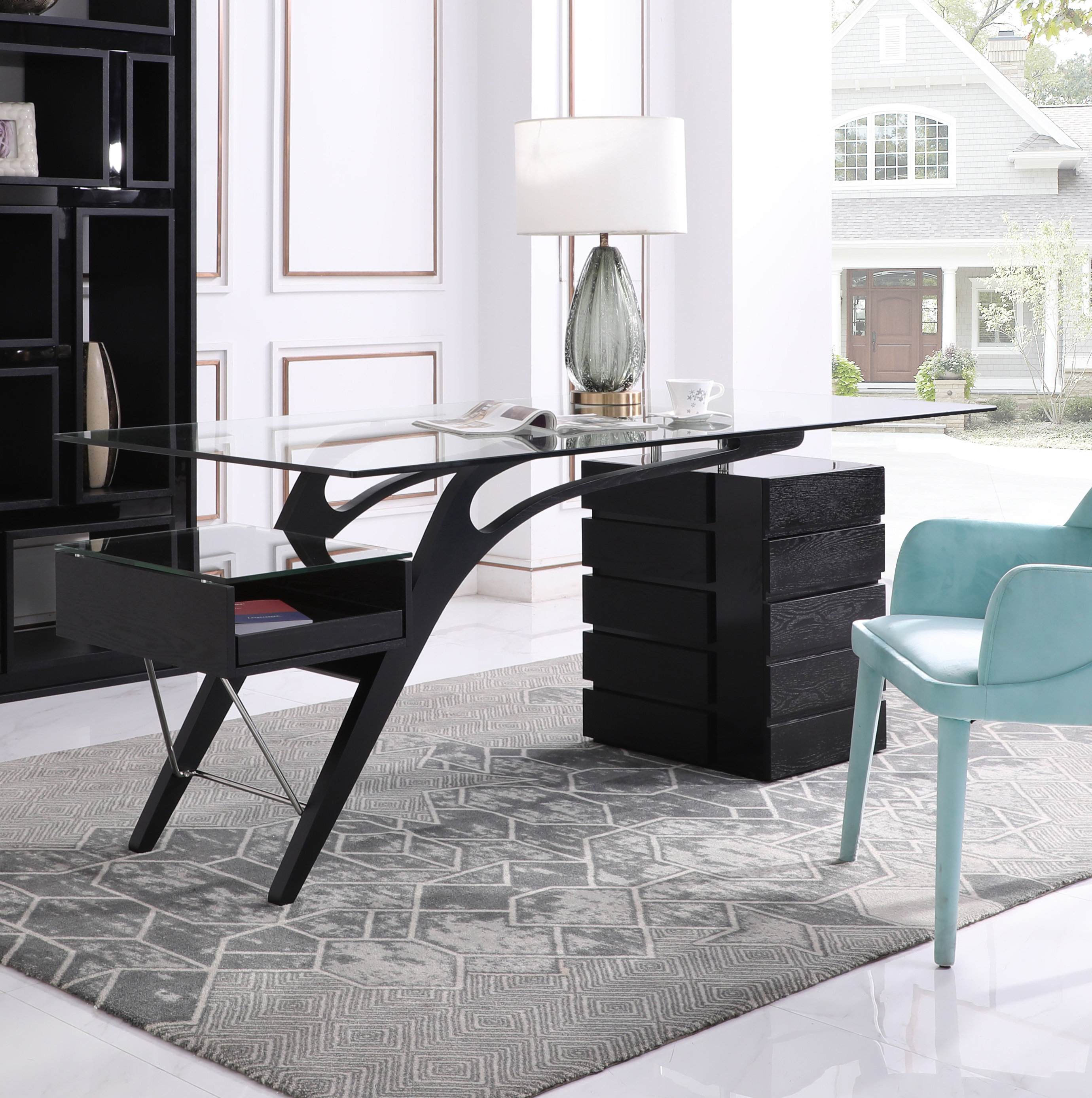 Orren Ellis Gabar Glass Desk - Wayfair Canada