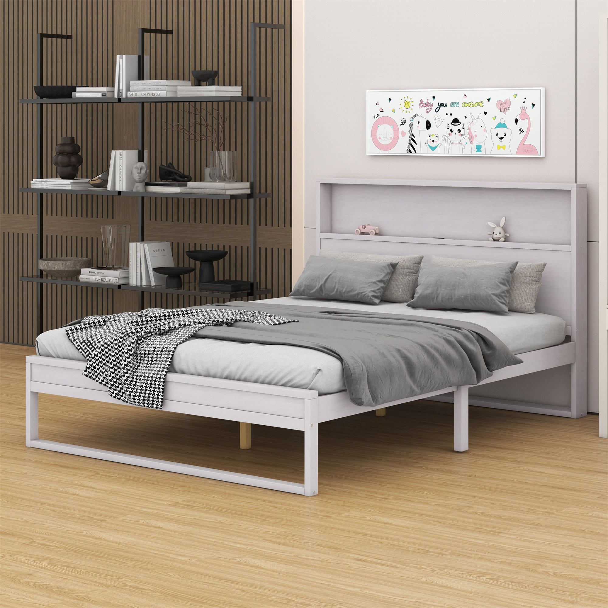Lark Manor™ Platform Bed With Storage Headboard,Sockets And USB Ports ...