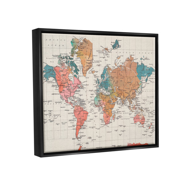 Breakwater Bay " Detailed Boho World Map " by Elizabeth Medley | Wayfair