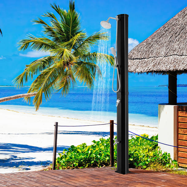 Outsunny Douche extérieure autoportante 85,5 po à température contrôlée ...