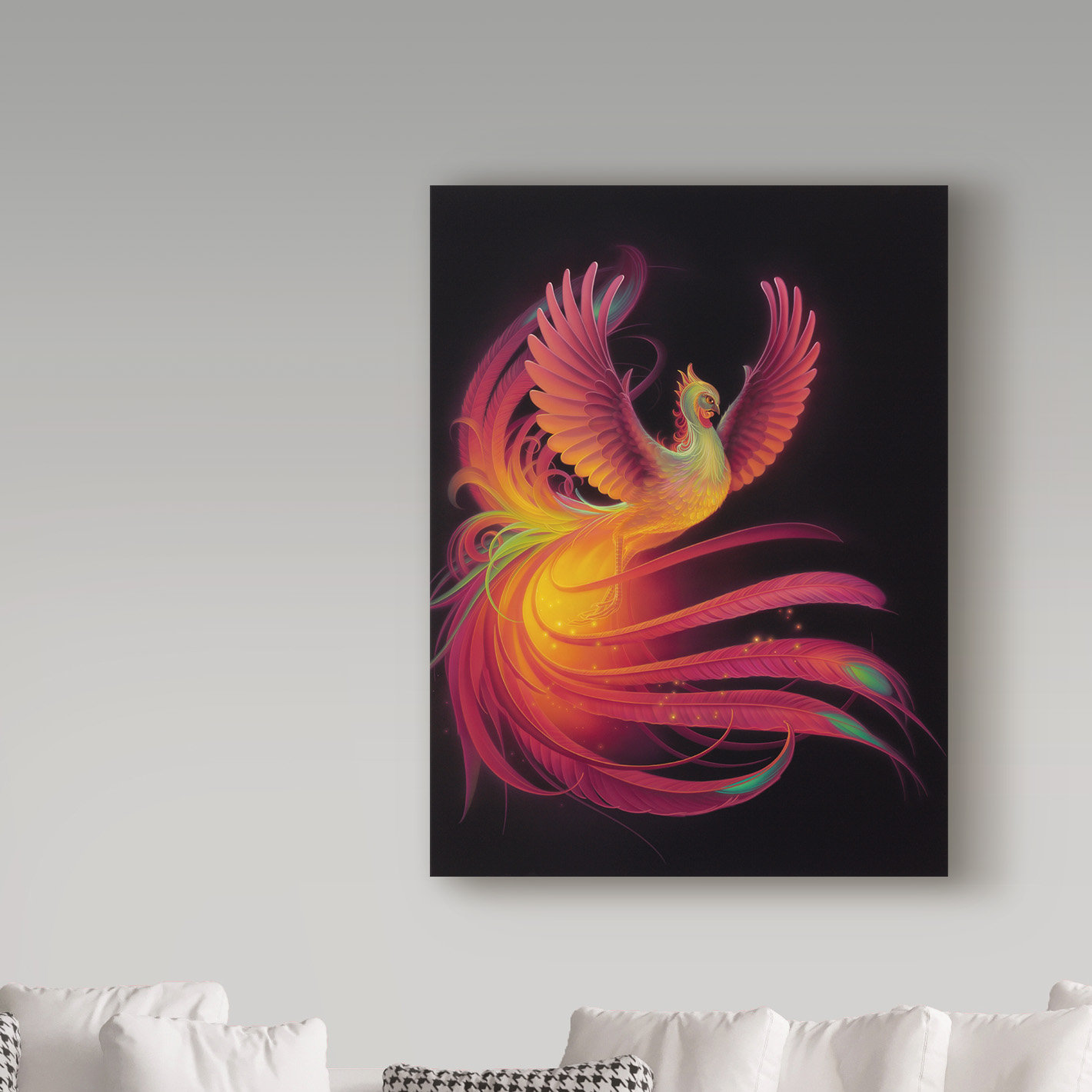 Trinx Hilkiah 'Phoenix' Graphic Art Print on Wrapped Canvas | Wayfair
