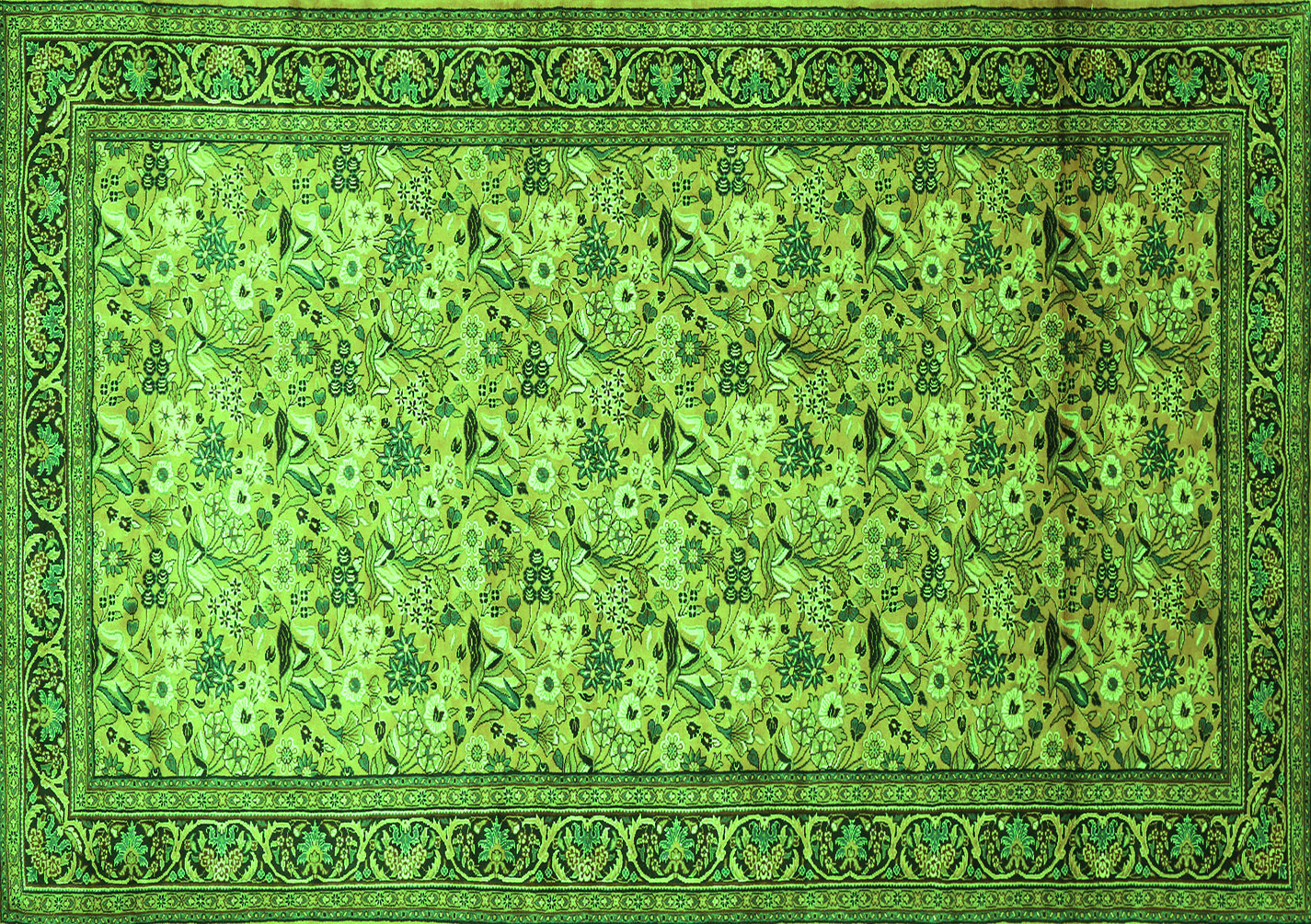 Bungalow Rose Traditional 658 Green Machine Washable Area Rugs | Wayfair