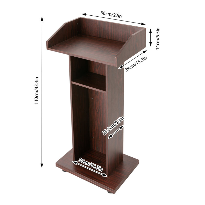 YaoTown 43.3'' Wood Full Podium with Wheels | Wayfair