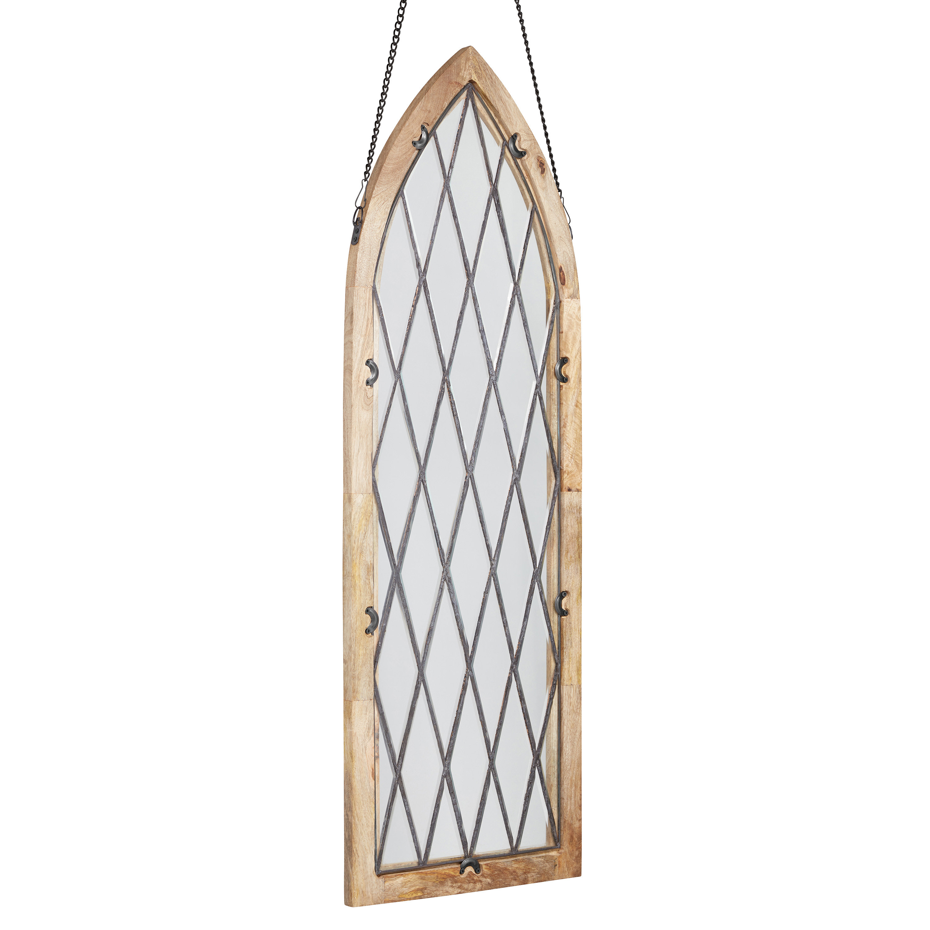 One Allium Way® 48"H Cathedral-Style Diamond Shaped Beveled Glass ...
