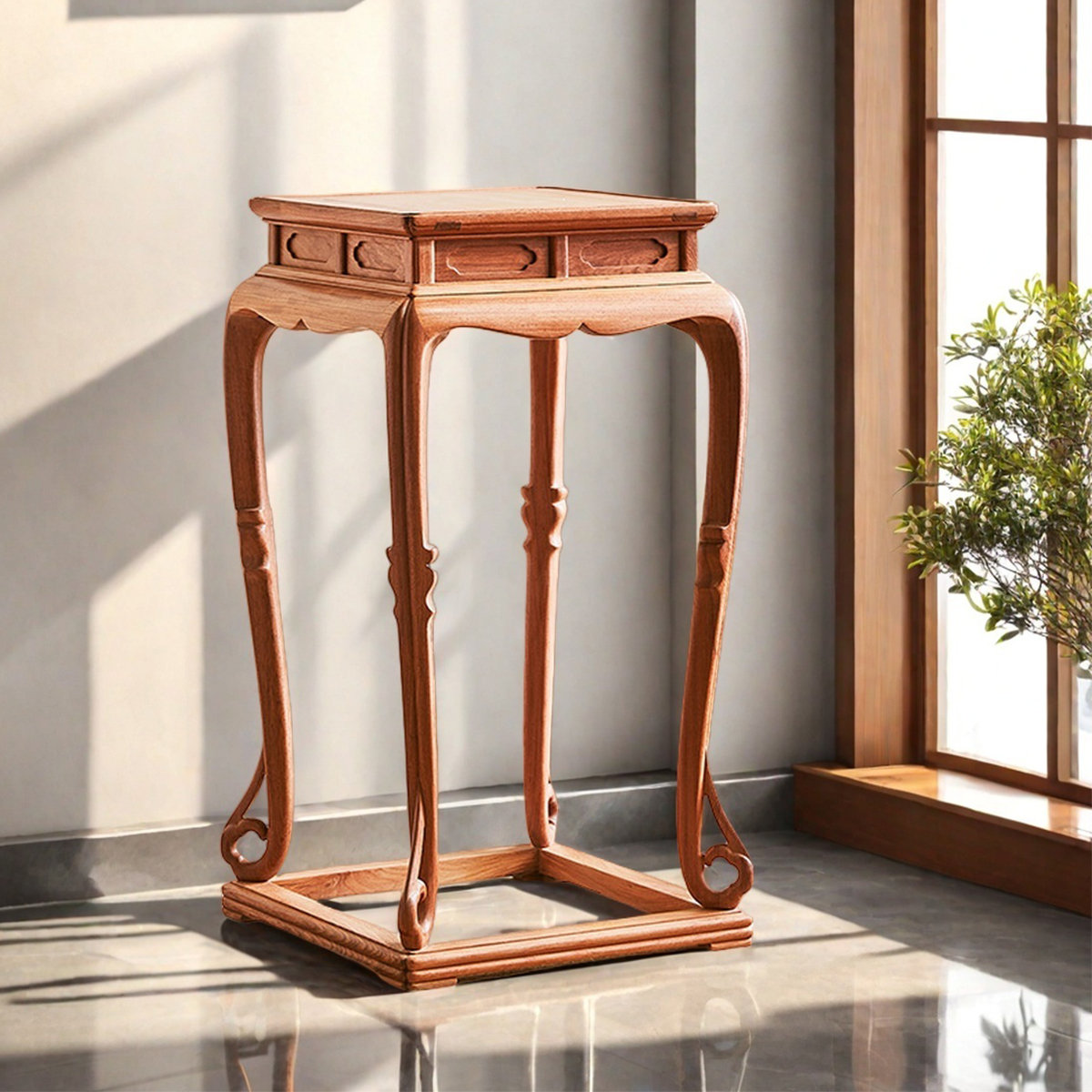 dujinlong home Elegant Solid Wood Table Curved Legs Carved | Wayfair