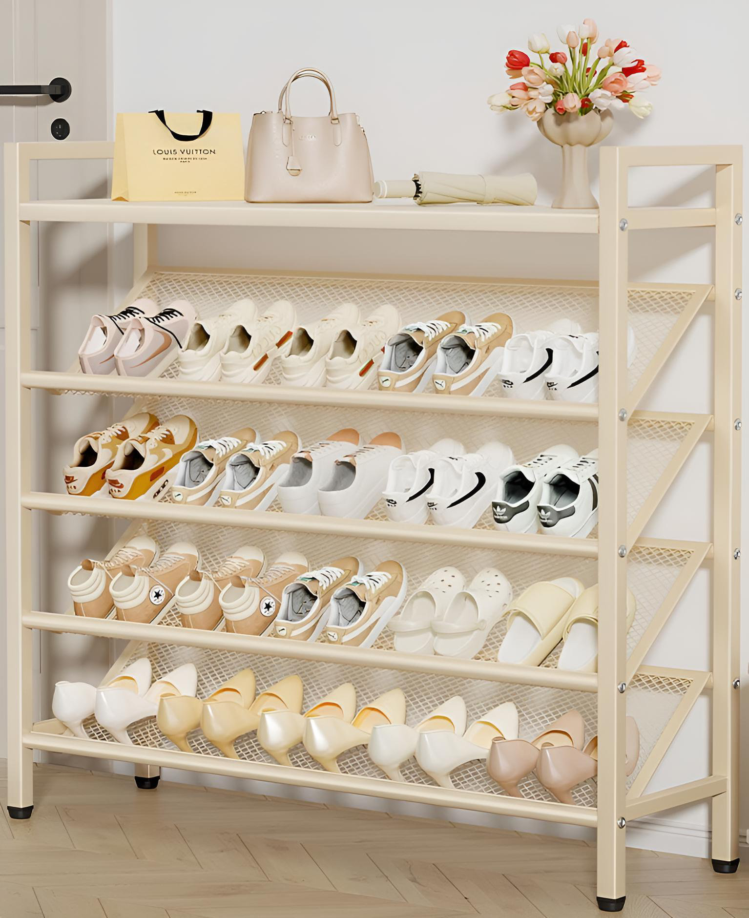 Latitude Run® Carbon Steel Shoe Rack, Multi-Layer Freestanding Shoe ...