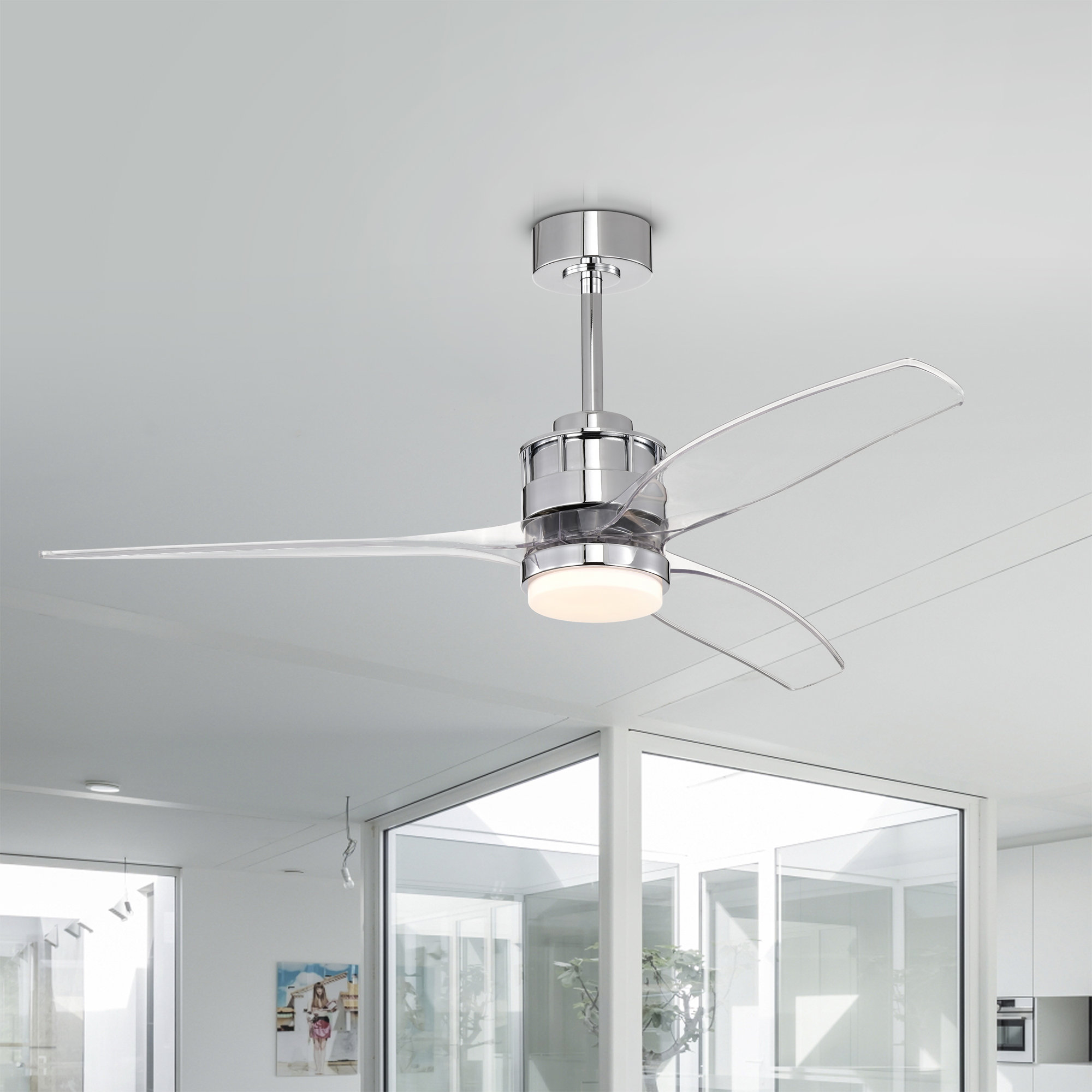 Ivy Bronx Murdo Sleek Modern 3-Blade Led Lighted Ceiling Fan With ...