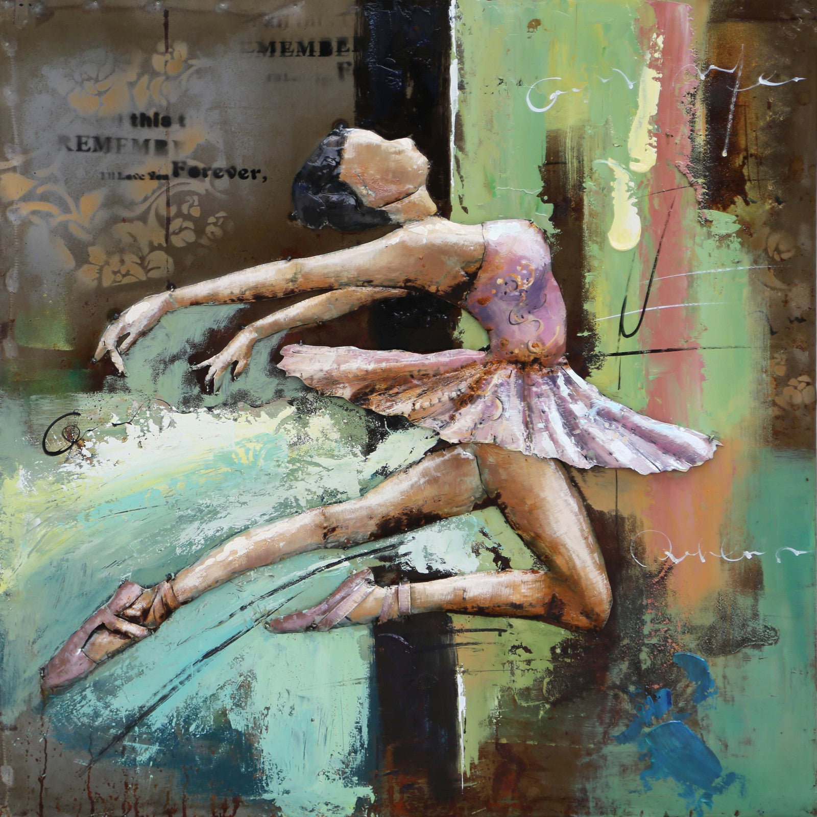 Williston Forge Melun Leaping Ballerina 3D Wall Art Mixed Media ...