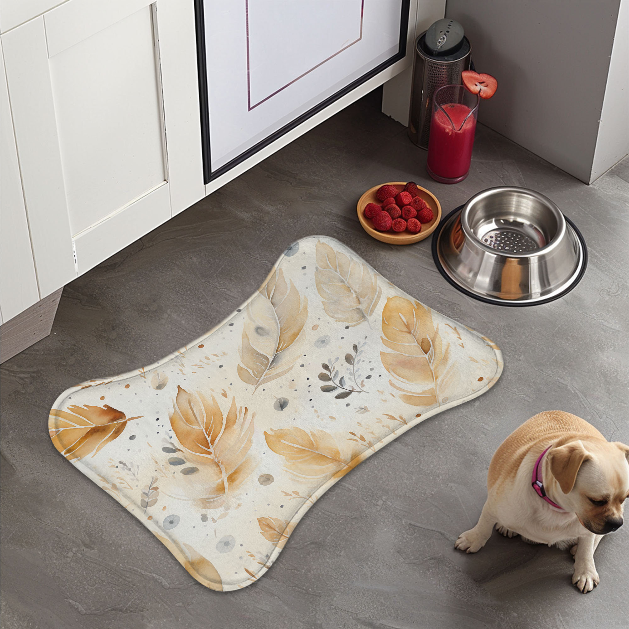 MentionedYou Subtle Beige - 1 Piece Bone Shape Feeding Mat | Wayfair