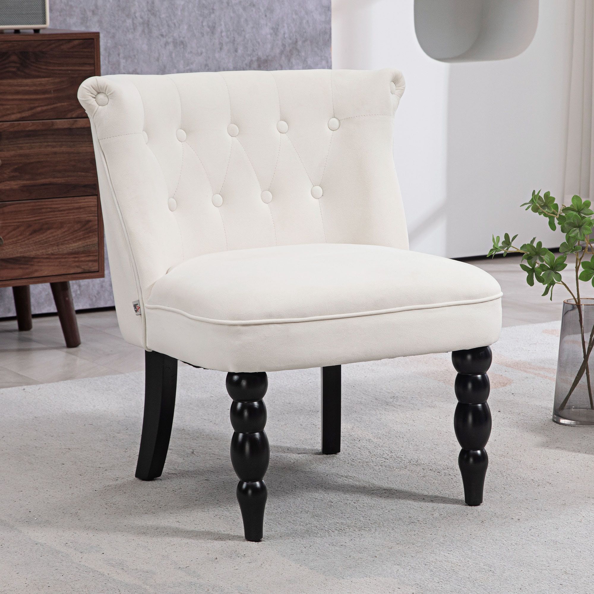 Charlton Home Vintage Accent Chair with Button Tufted Back for Living ...