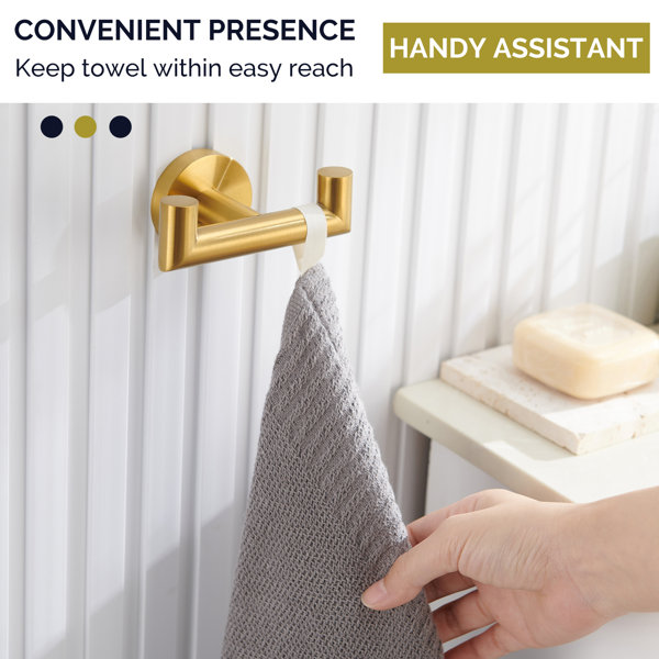 AngleSimple Stainless Steel Bathroom Double Mounting Robe Hook ...