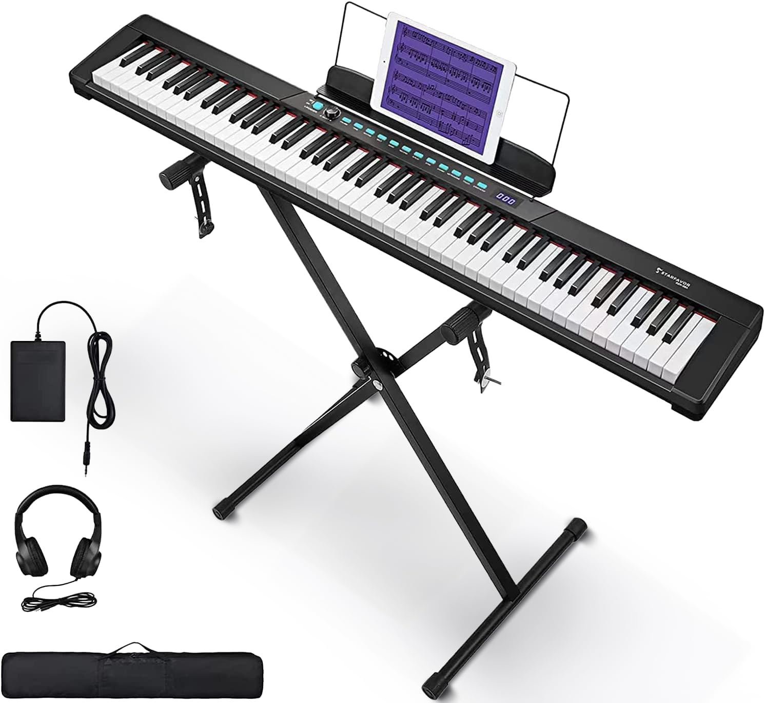 GLOBAL GIRLS LLC 88 Key Keyboard Piano, Compact Portable Digital Piano ...
