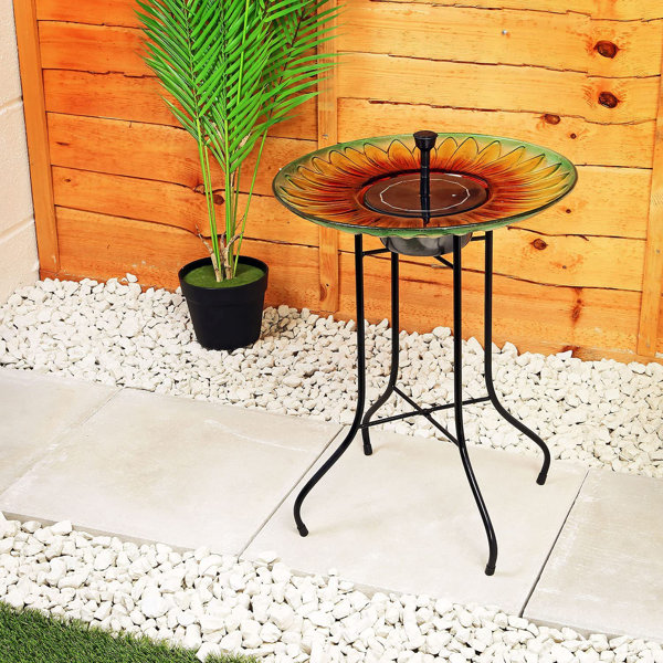 Ophelia & Co. Ashtyn Glass Fountain Birdbath | Wayfair.co.uk