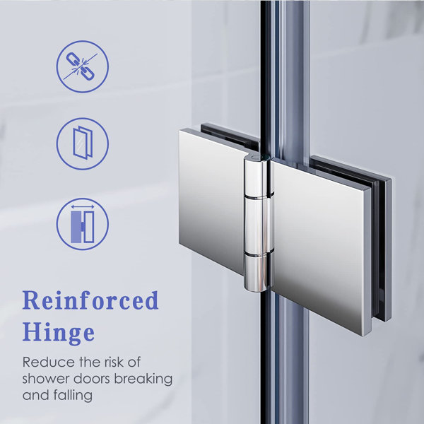 organnice 30"-31 1/4" W x 72" H Folding Frameless Glass Shower Door ...