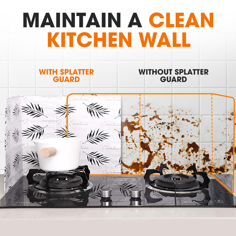 Cheer Collection Foldable Aluminum Oil Splatter Guard Plates (White ...