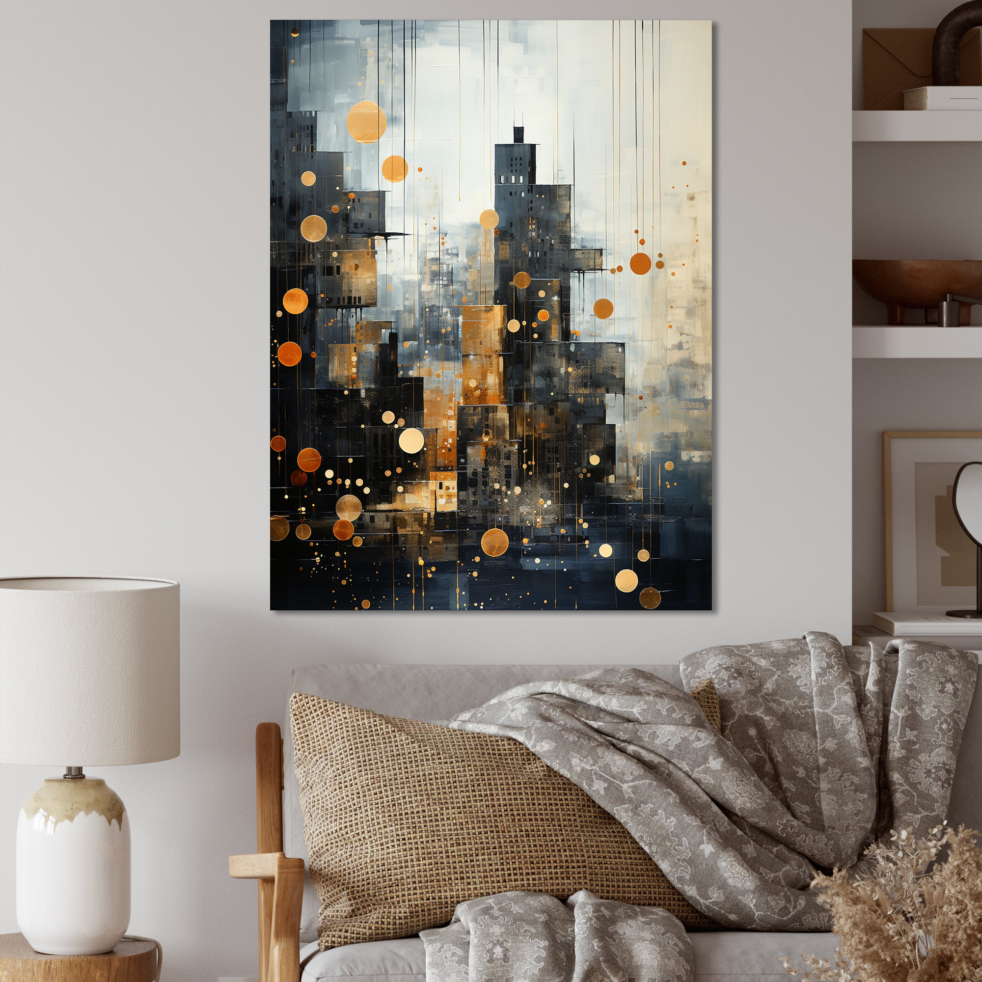 Brayden Studio Abstract Towers Of Specks I - Cityscapes Canvas Print ...