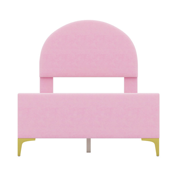 Cosmic Upholstered Platform Bed With Semi-circle Shaped Headboard and ...