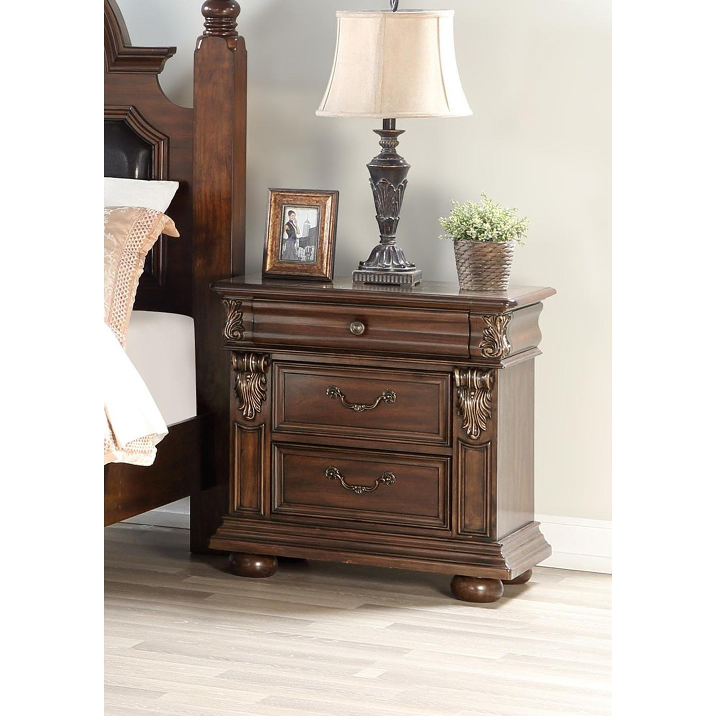 Bloomsbury Market Traditional Nightstand Bedroom Furniture, 2-Drawers ...