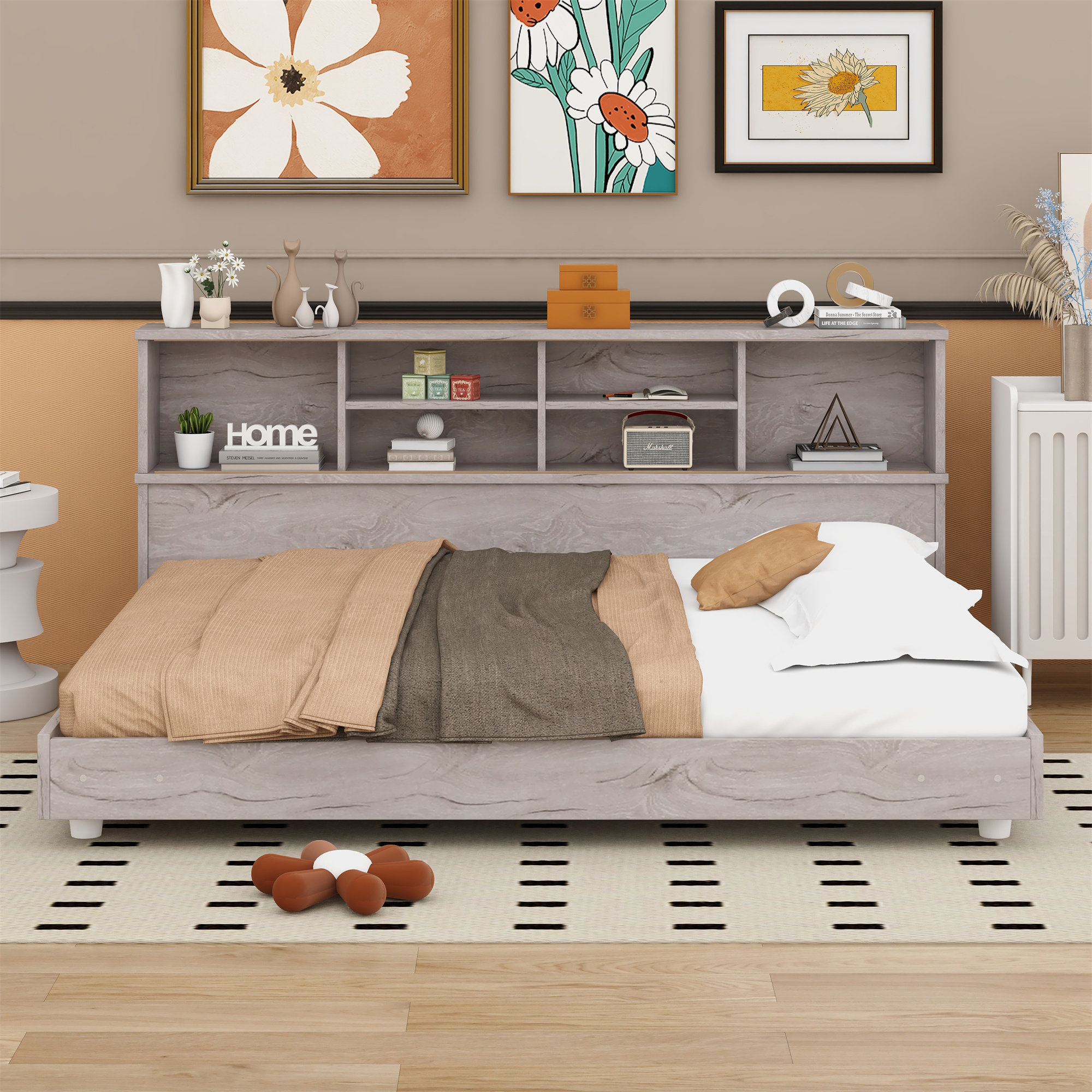 Millwood Pines Full Size Daybed Frame With Storage Bookcases - Wayfair Canada