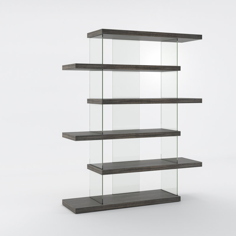 Orren Ellis Mechteld Geometric Glass Bookcase | Wayfair