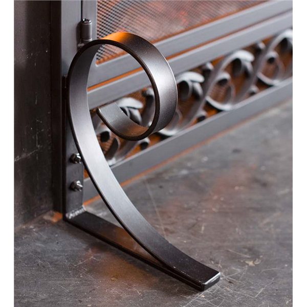 Lark Manor Akiera Small Iron Scrollwork Fireplace Screen With Two Doors ...