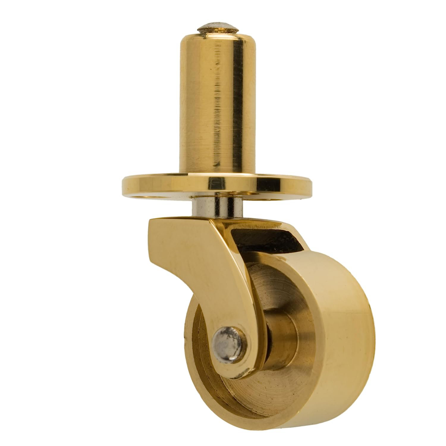 UNIQANTIQ HARDWARE SUPPLY Solid Brass Furniture Caster Wheel with Round ...